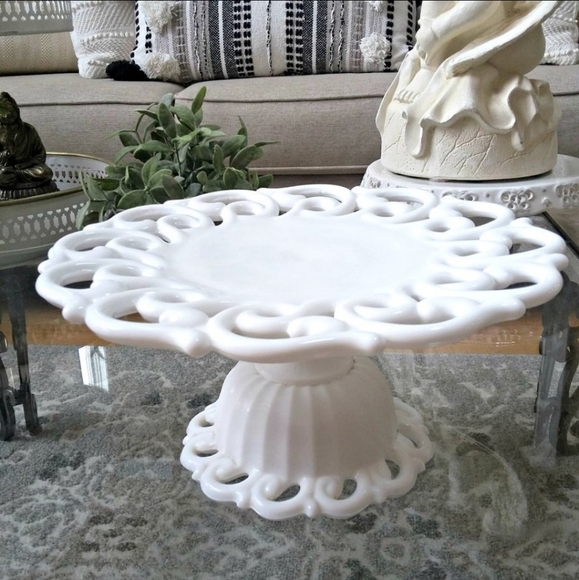 Dining | Vintage Milk Glass Cake Riser Stand | Poshmark